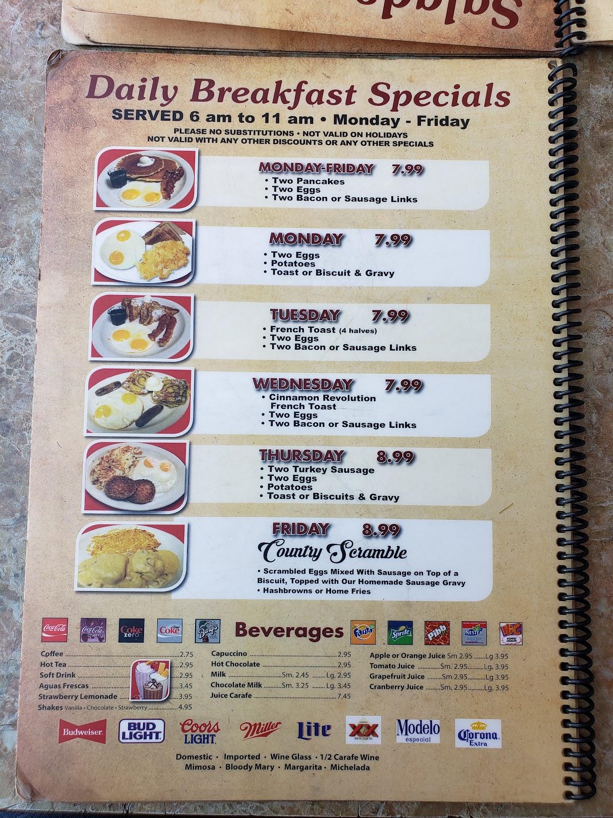 Menu at Brandon's Diner restaurant, Rancho Cucamonga, Base Line Rd