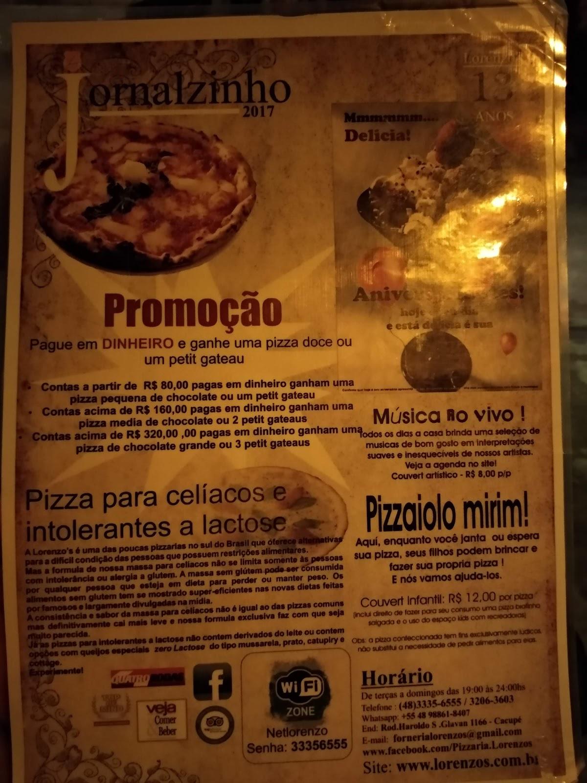 Menu em Pizzeria Leone's, Florianópolis