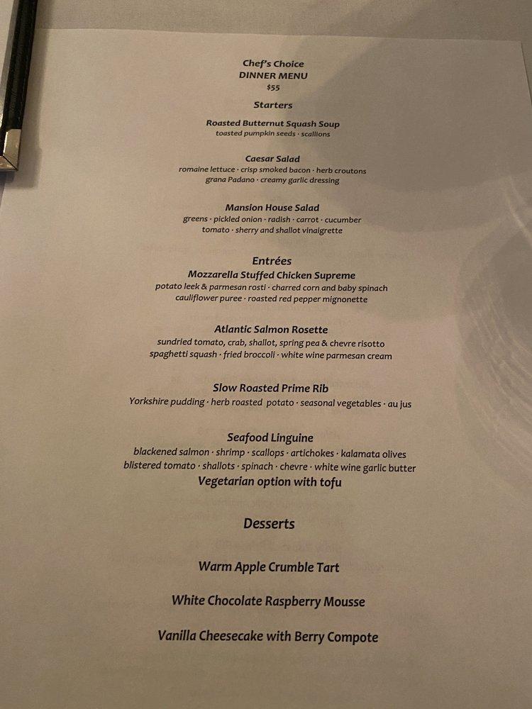 Menu at Elm Hurst Inn & Spa restaurant, Ingersoll
