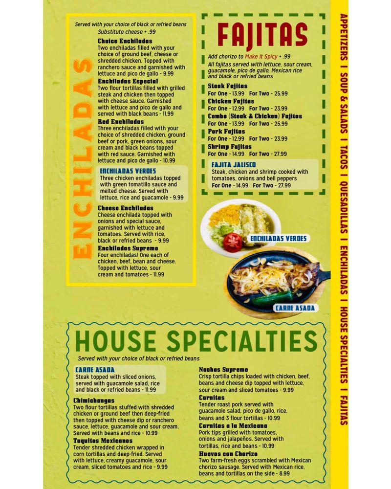 Menu at Leon's Mexican Grill restaurant, Landen