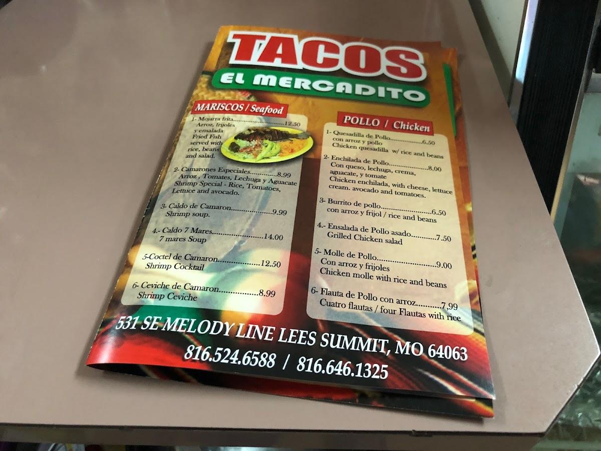Menu at Tacos El Mercadito - Restaurant and Grocery, Lee's Summit