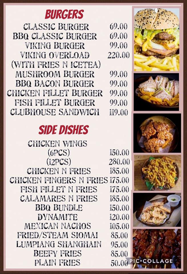 Menu at Viking House Sizzlers & Burgers restaurant, Manila, D Lubiran