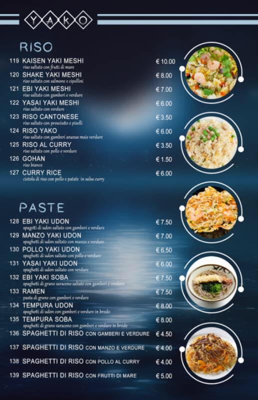 Menu at Yako Asian Fusion restaurant, Cesena, Viale Gaspare Finali