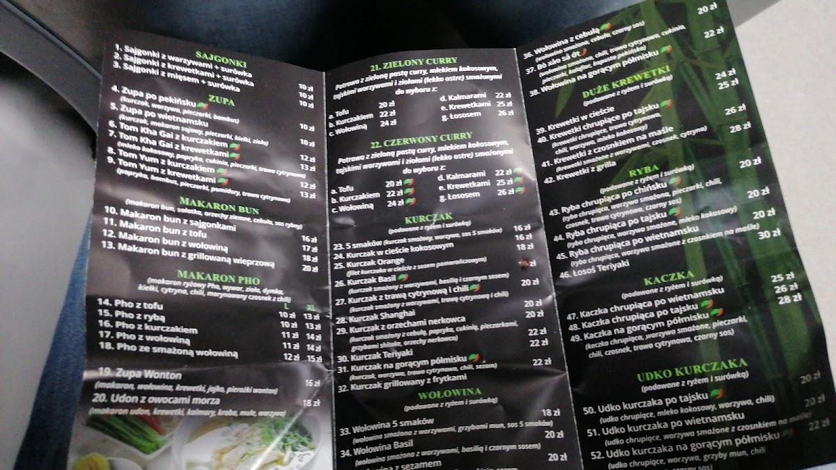 Menu at Azja Panda Bistro fast food, Poznań