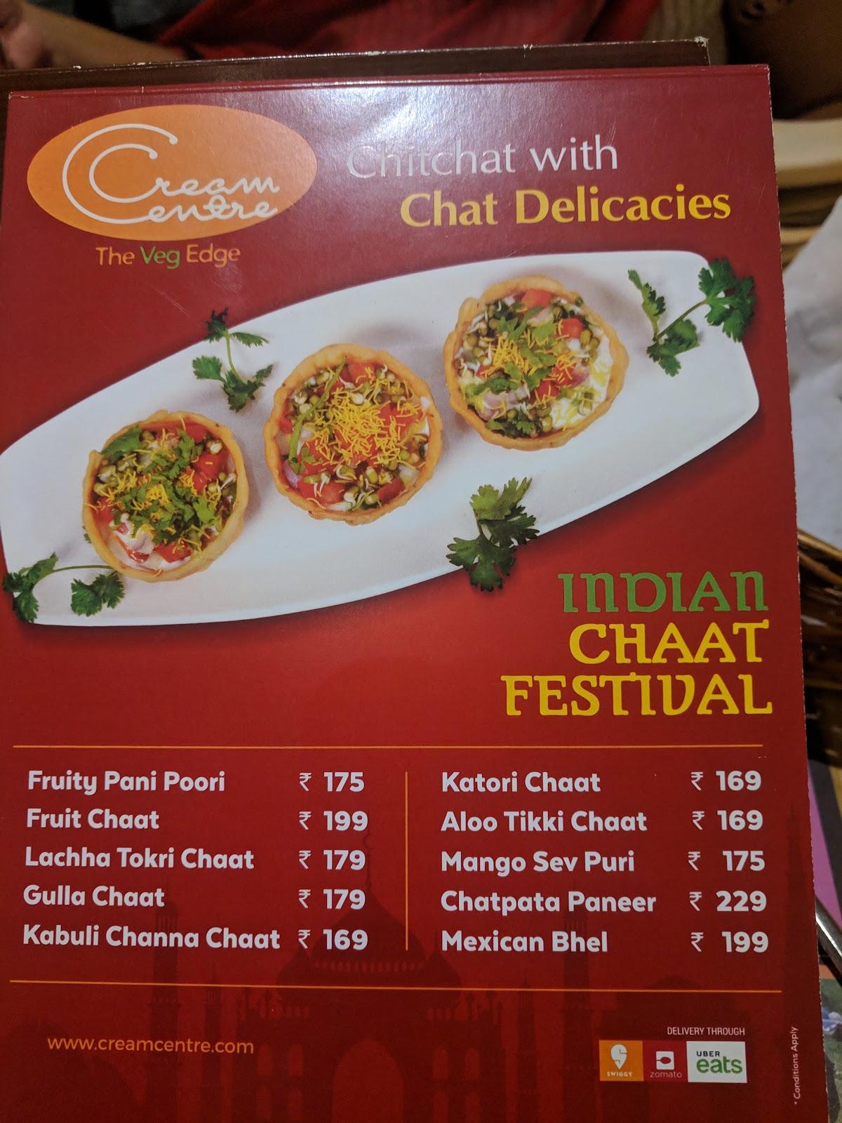 Menu at Cream Centre, Coimbatore