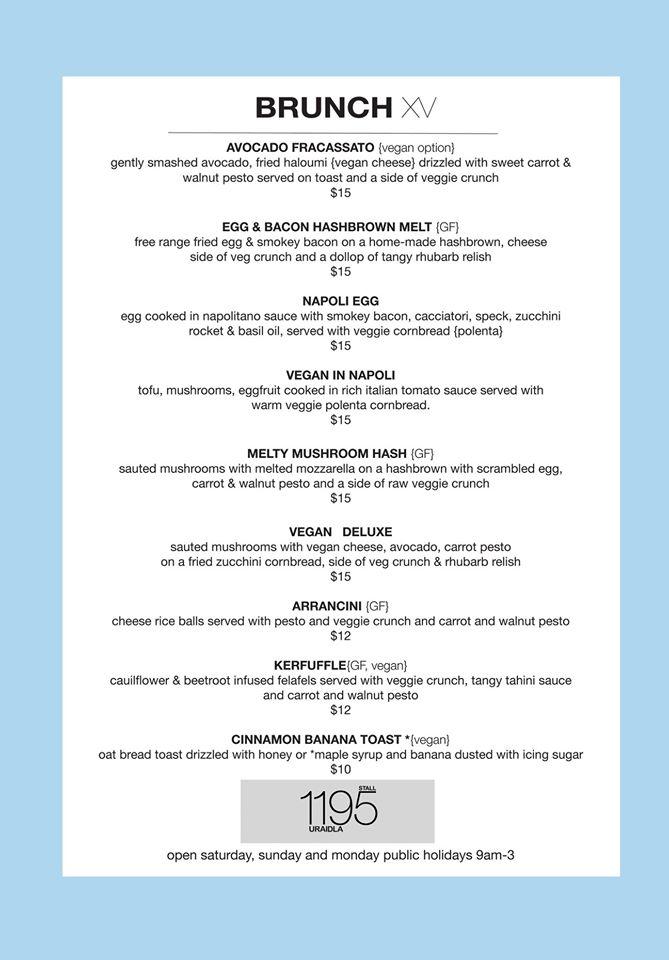 Menu at Uraidla Bike Cafe, Uraidla