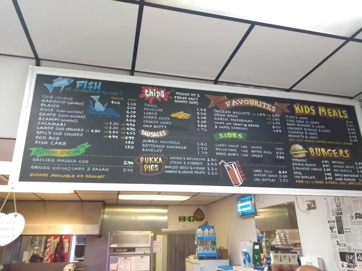 Menu at Captain's Traditional Fish & Chips fast food, Harrow