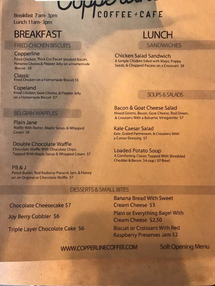 Menu at Copperline Coffee + Cafe, Port Orange