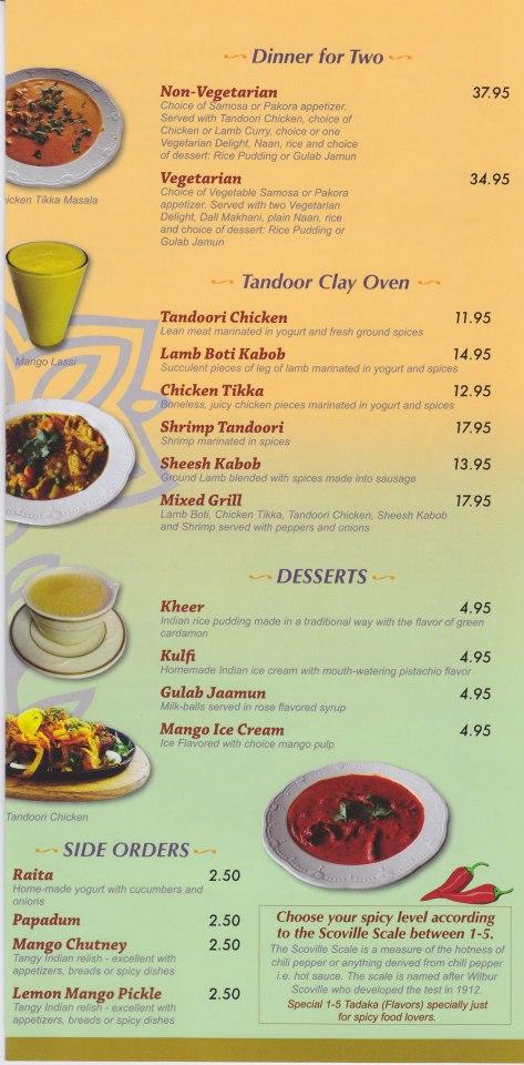 Menu at Karma Indian Cuisine and Lounge restaurant, Puyallup