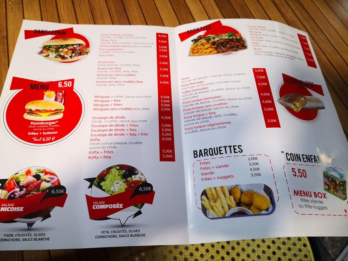 Menu at Bosfor Döner Kebab fast food, Masevaux, 2 Coin du Ried