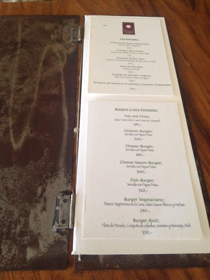 Menu at El Lugar restaurant, Las Terrenas