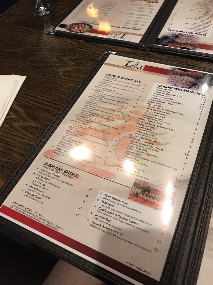 Menu at Ichi Sushi desserts, Greensboro