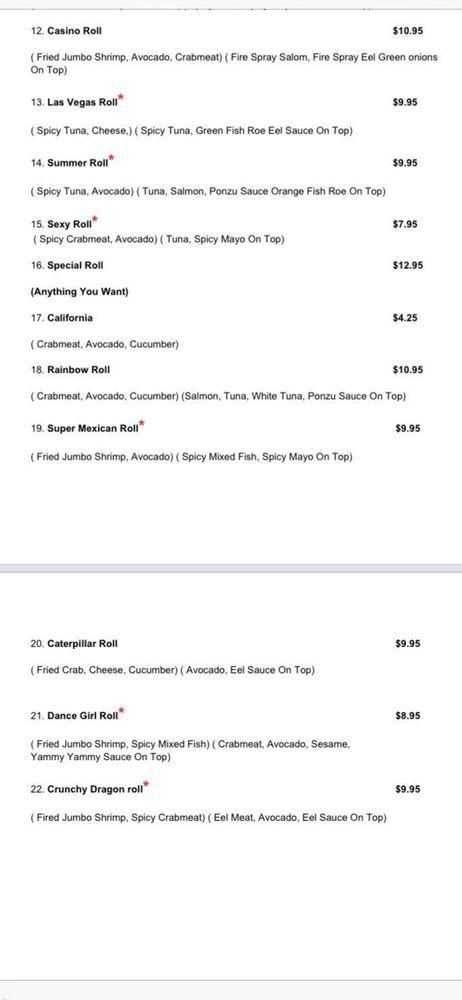 Menu at Imperial Sushi Seafood Buffet restaurant, Las Vegas, Spring ...