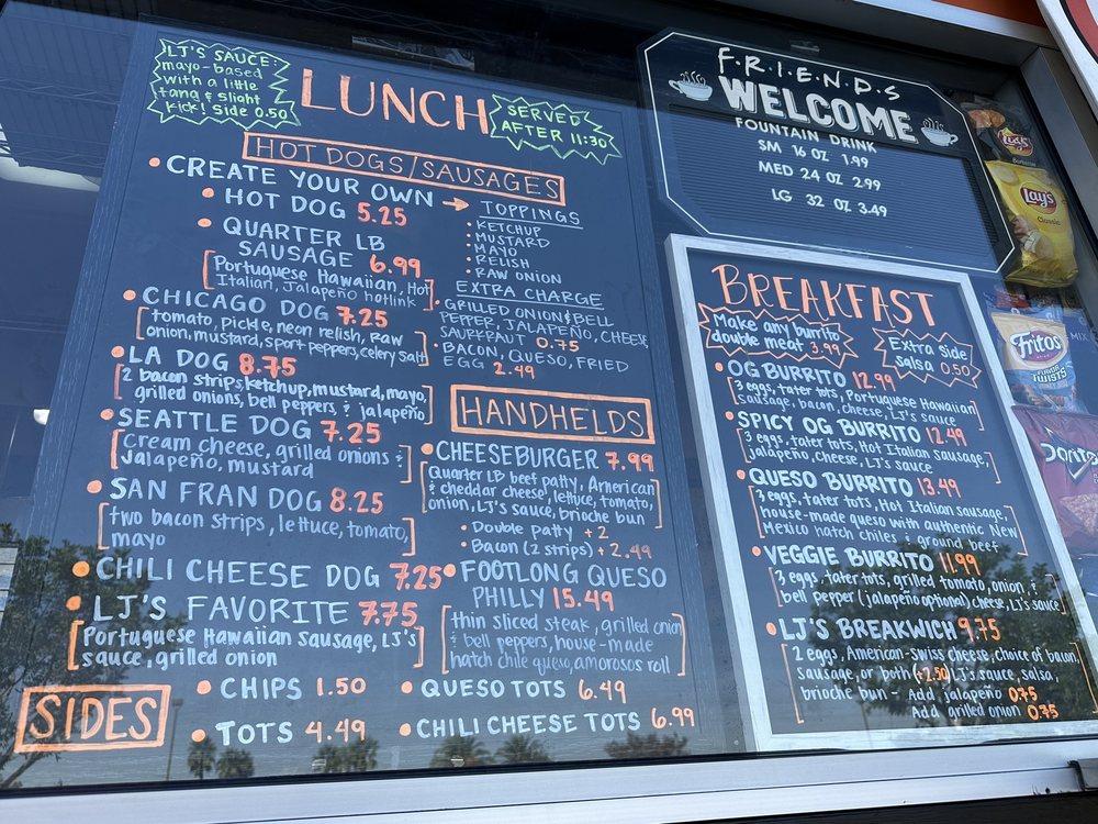 Menu at LJ's LIL' CAFE, Cypress