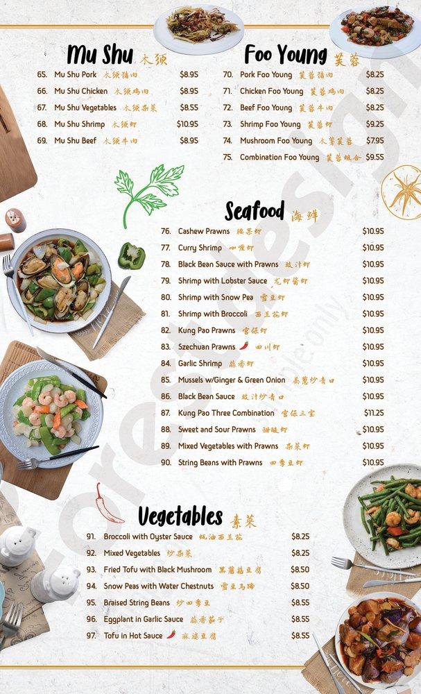 Menu at Mei Mei restaurant, Patterson