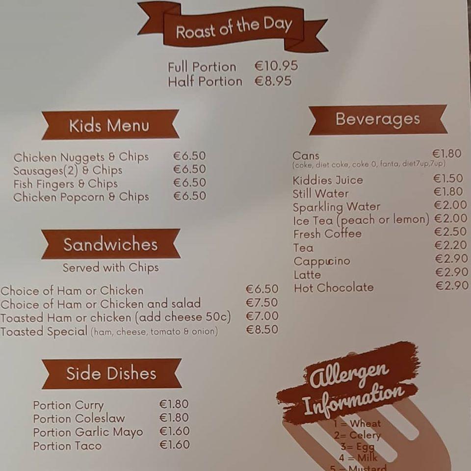 Menu at The Square Grill restaurant, Dungarvan