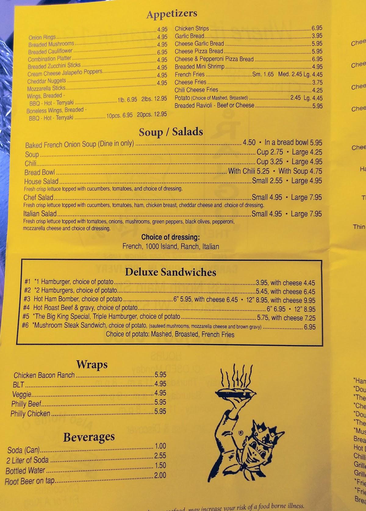 Menu at DeRango the Pizza King & Premium Chocolates restaurant, Racine