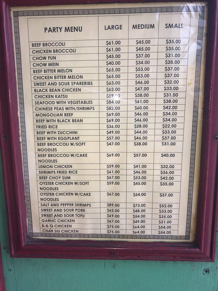 Menu at Kent's Drive Inn restaurant, Honolulu