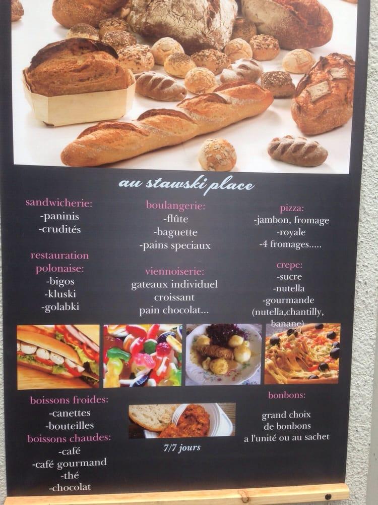 Menu at Pain Viennoiserie, Saint-Étienne