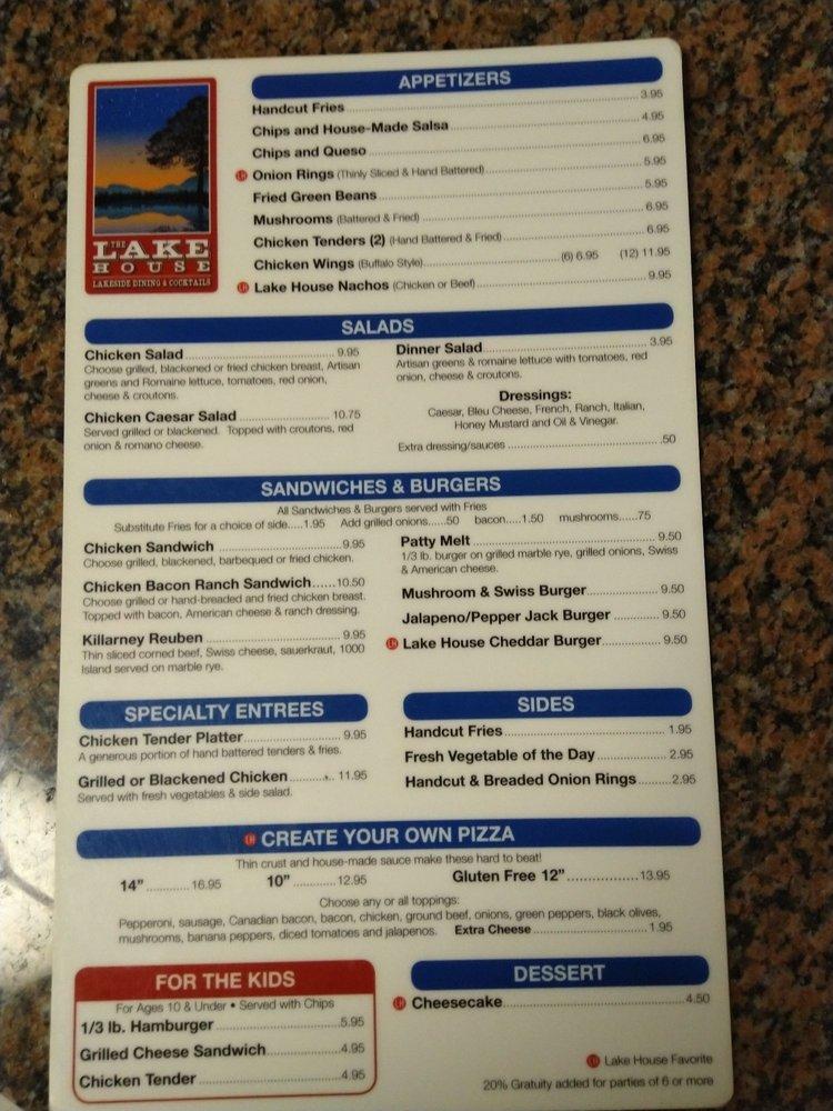 Menu at The Lake House pub & bar, Branson