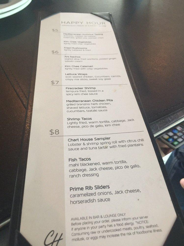 Menu at Chart House steakhouse, Atlantic City