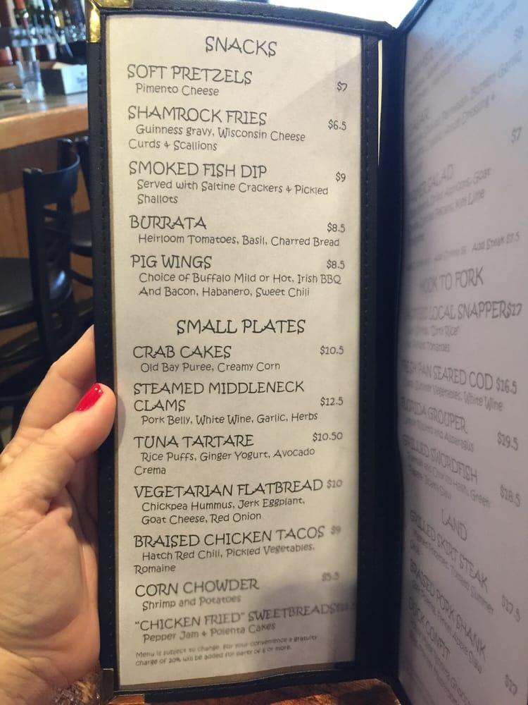 Menu at SALTY SHAMROCK IRISH PUB, Apollo Beach, N U.S. Hwy 41