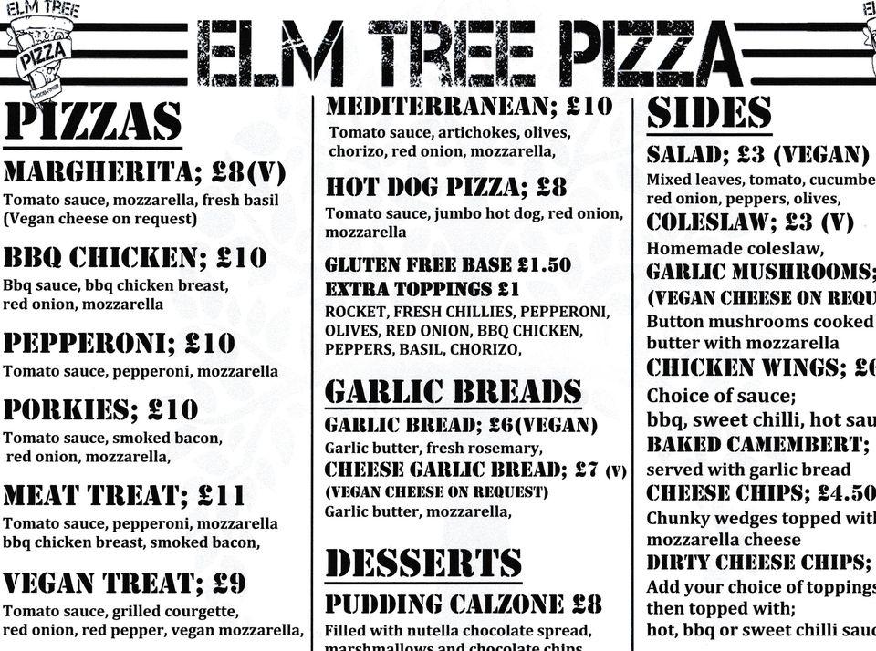 Menu at The Elm Tree pub & bar, Heath