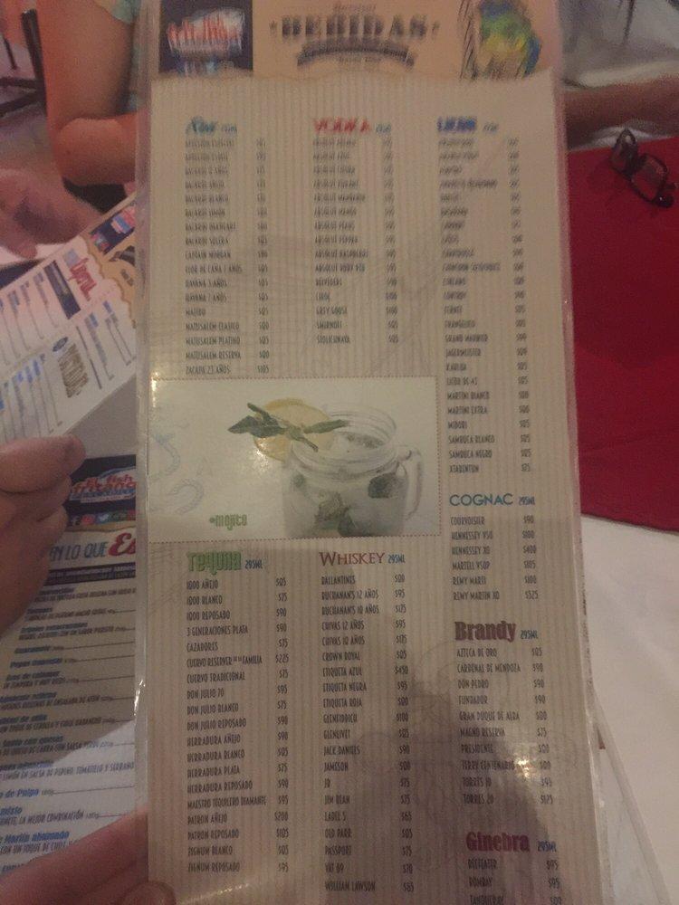 Menu at El Fish Fritanga restaurant, Cancún, Blvd. Kukulcan