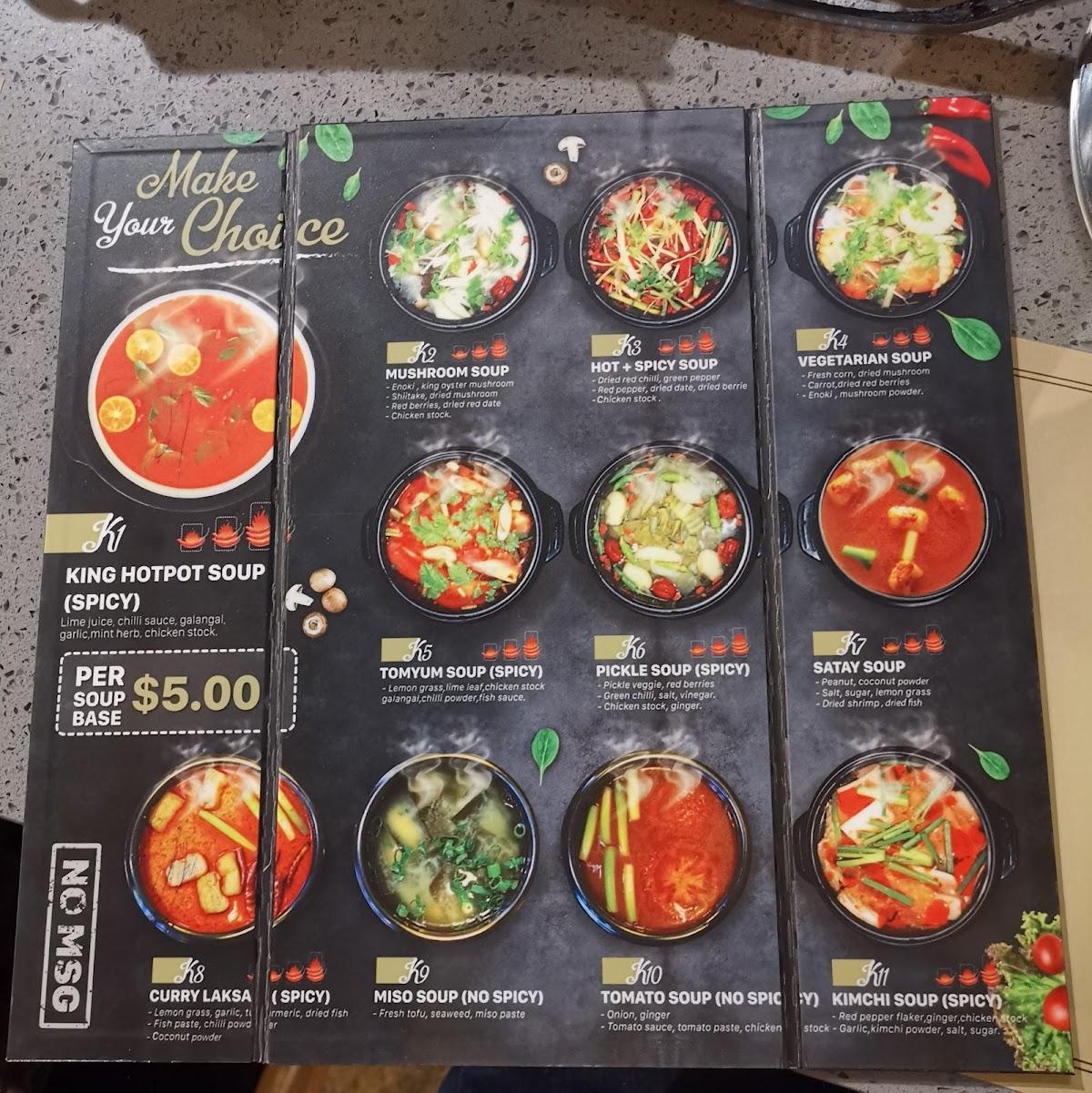 Menu at King HotPot Morley restaurant, Morley
