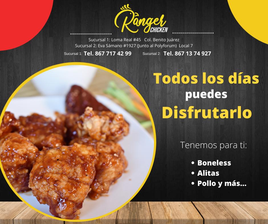 Carta del restaurante Ranger chicken, Nuevo Laredo