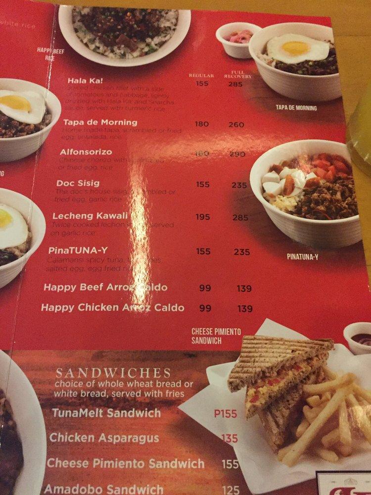 Menu at Recovery Food restaurant, Taguig, Ground Floor