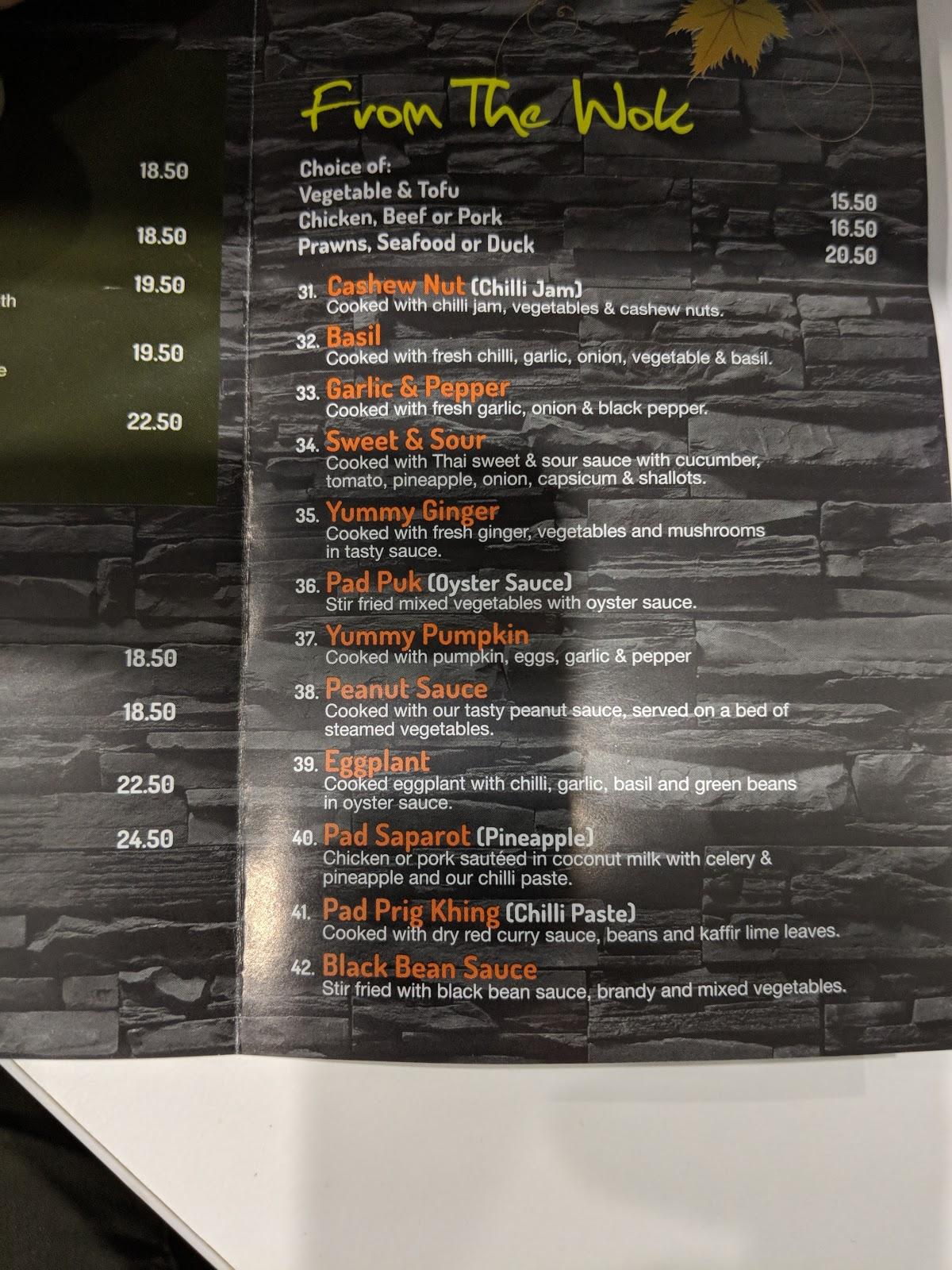 Menu at Sticky Rice Thai Wickham restaurant, Wickham