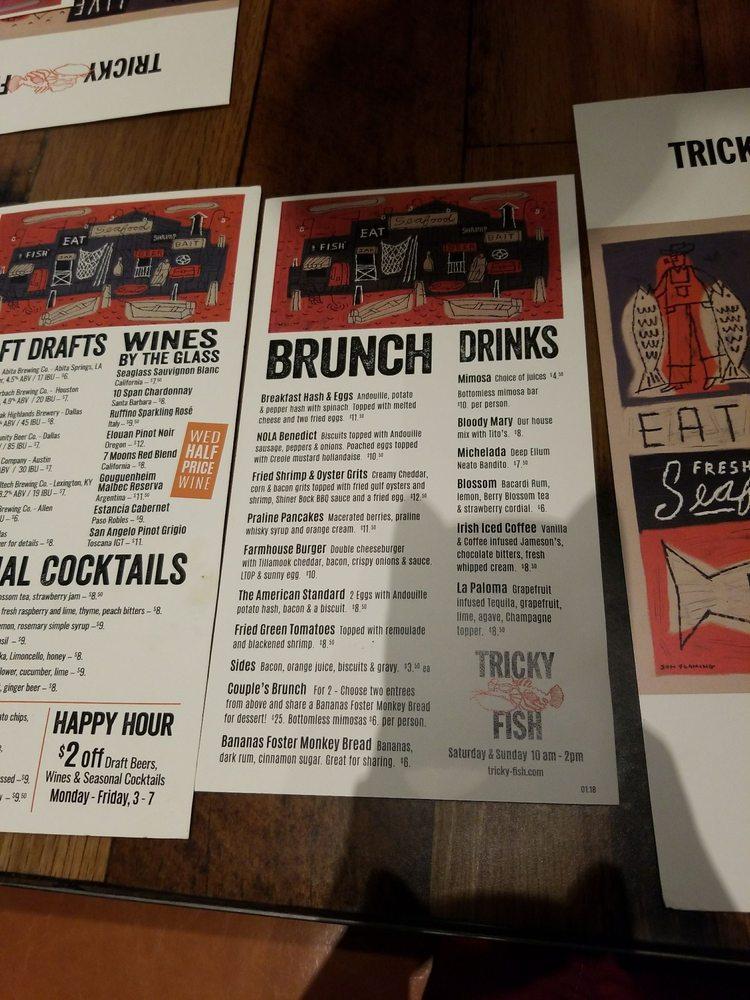 Menu at Tricky Fish pub & bar, Richardson