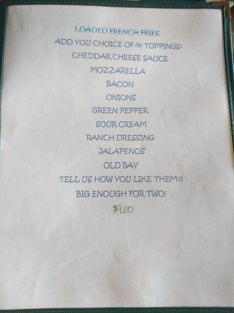Menu at Wildwood Inn Restaurant, Breezewood