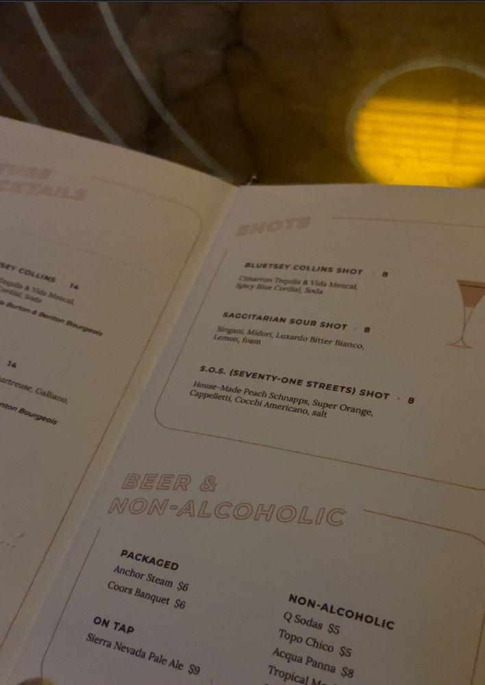 Carta del pub y bar Jojo’s Beloved Cocktail Lounge, Atlanta