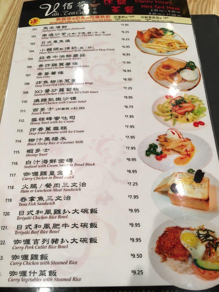 Carta de Van. Tea Cafe, Vancouver