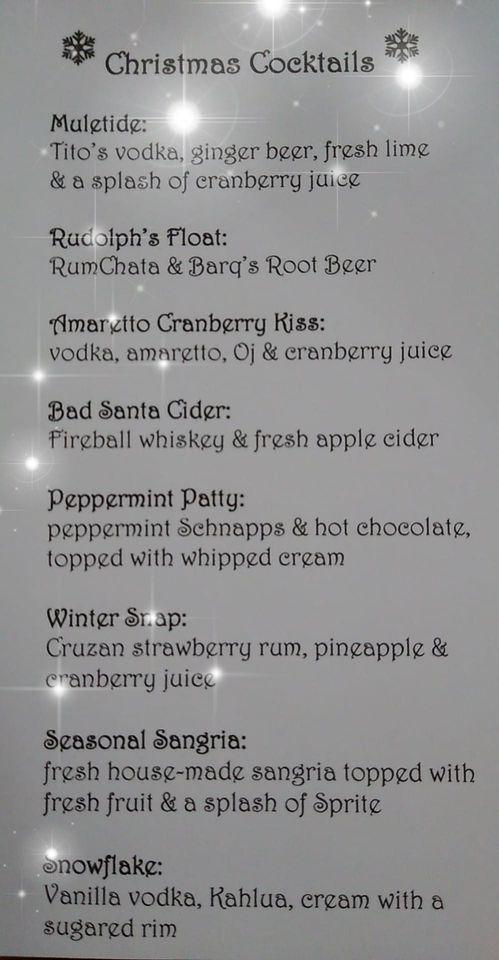 Menu at Conklin Bar, Conklin
