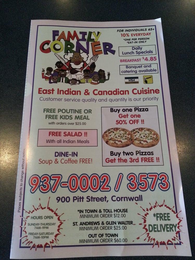 Menu at Family Corner Restaurant, Cornwall