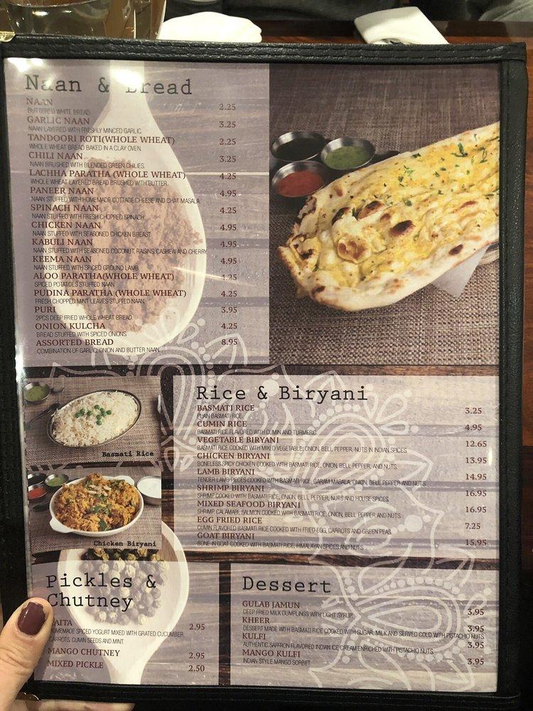Carta del restaurante Rose Indian Cuisine, San Francisco
