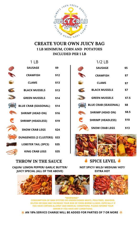 Menu at The J.C. Seafood House - Crestview restaurant, Crestview