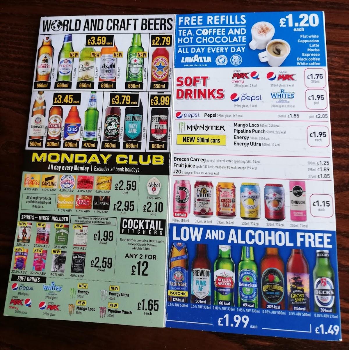 Menu at The Scarsdale Hundred - JD Wetherspoon pub & bar, Sheffield