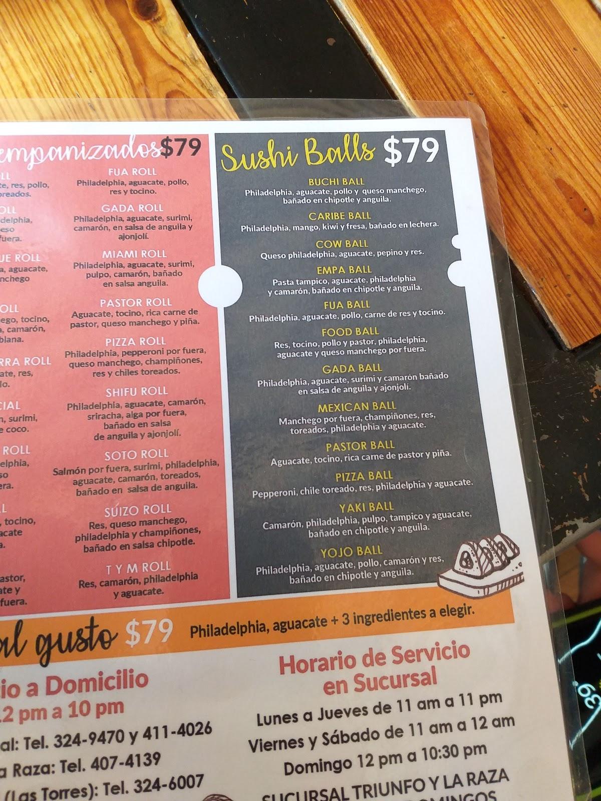 Menu at Sushigada restaurant, Ciudad Juarez, Av. Paseo Triunfo de la ...