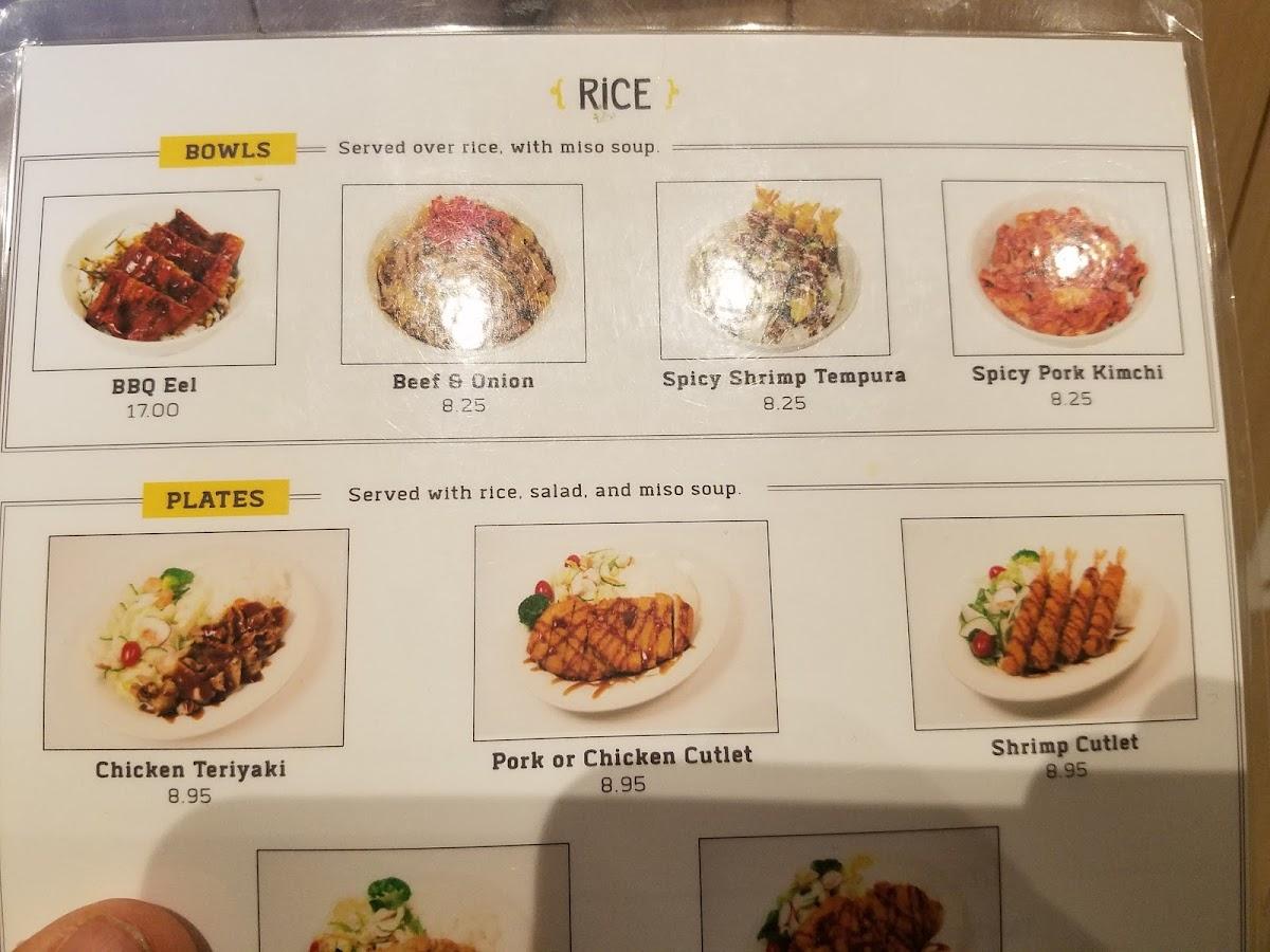 Menu at Tensuke Express restaurant, Columbus