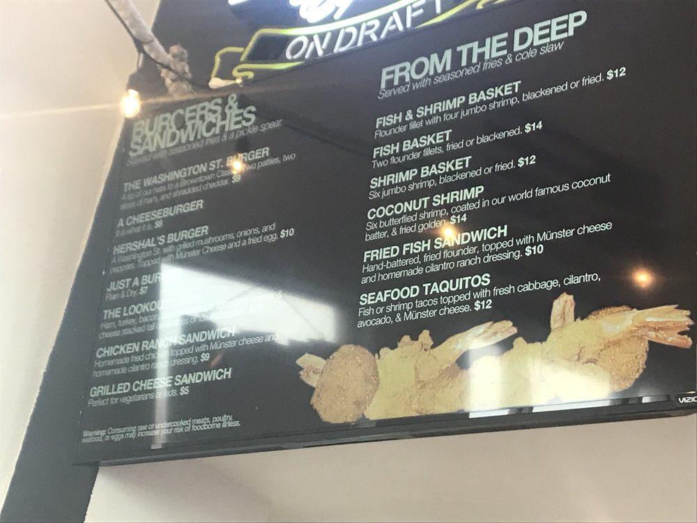Menu at The Lookout Bar & Refuge, South Padre Island