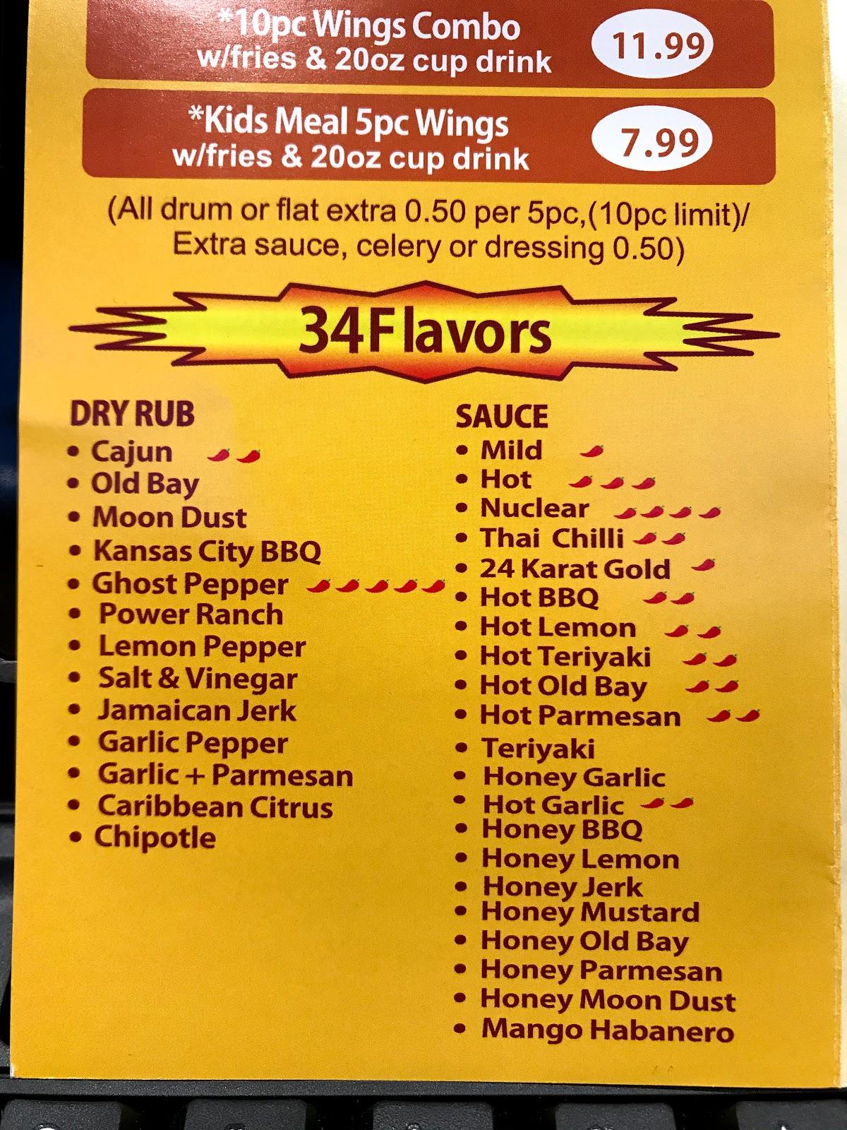 Menu at America's Best Wings restaurant, Norfolk, Tidewater Dr Suite 30