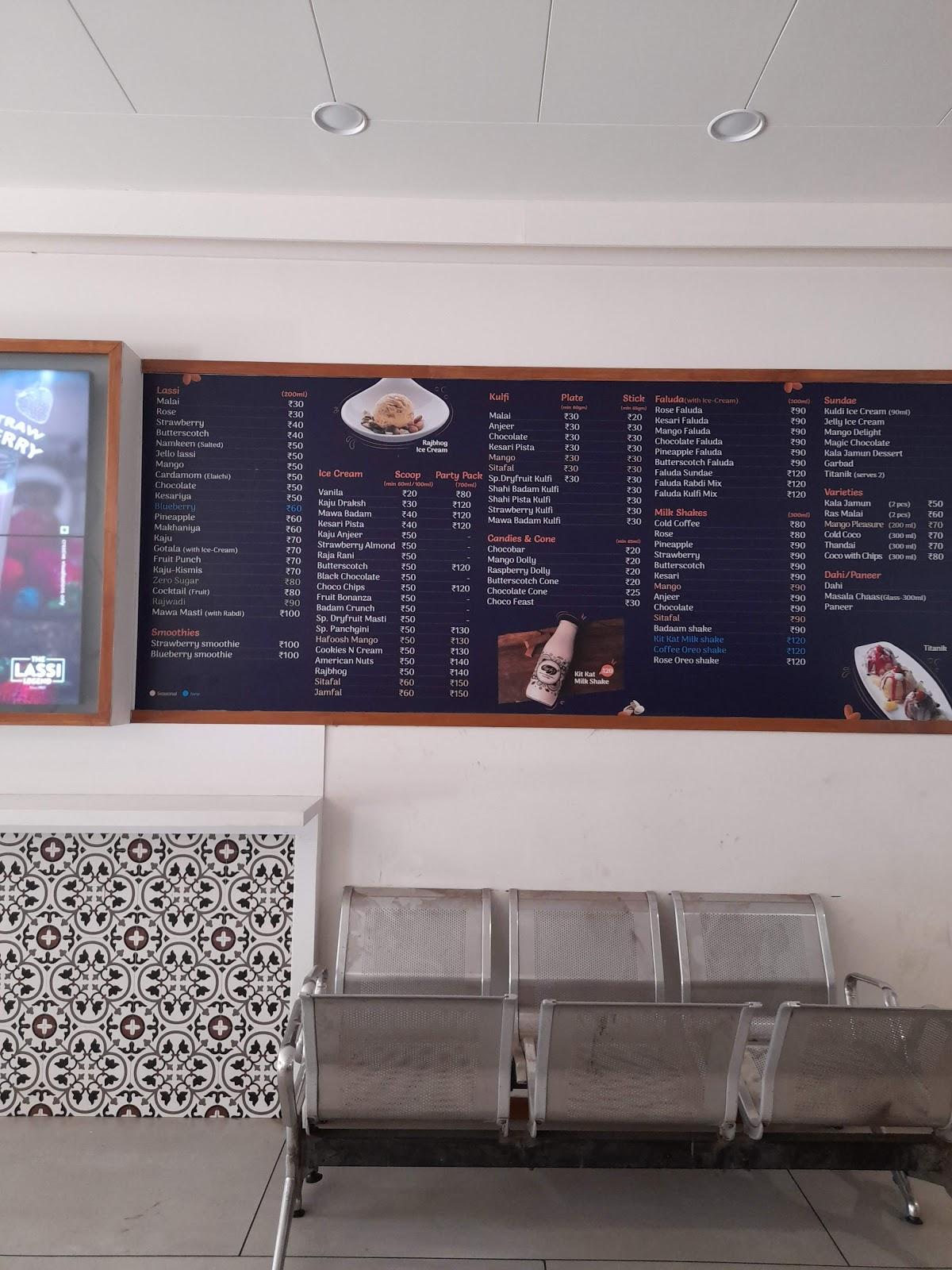 Menu at Farki (Delhi Darwaja), Ahmedabad, Outside Delhi Gate