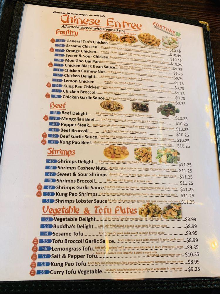 Menu at Fortune House restaurant, Hutto