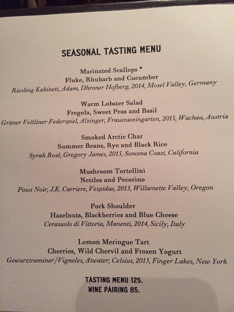 Menu at Gramercy Tavern pub & bar, New York City, 42 E 20th St