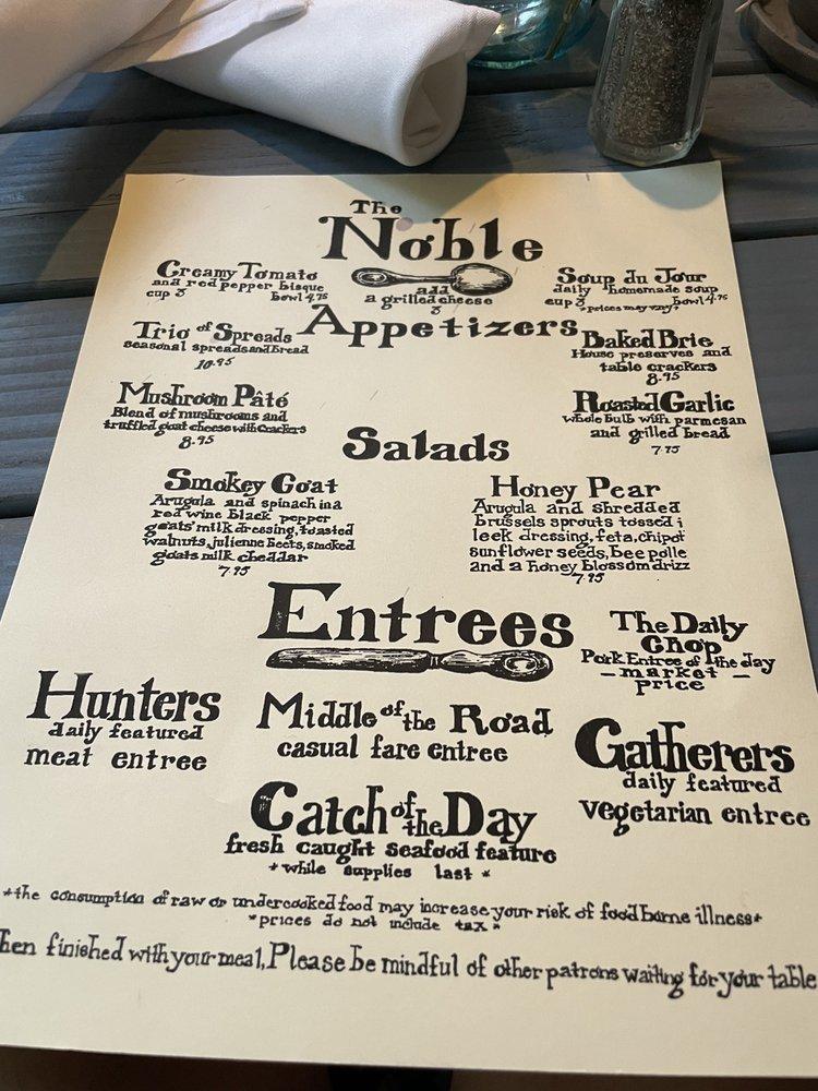 Carta del postres The Noble, Milwaukee