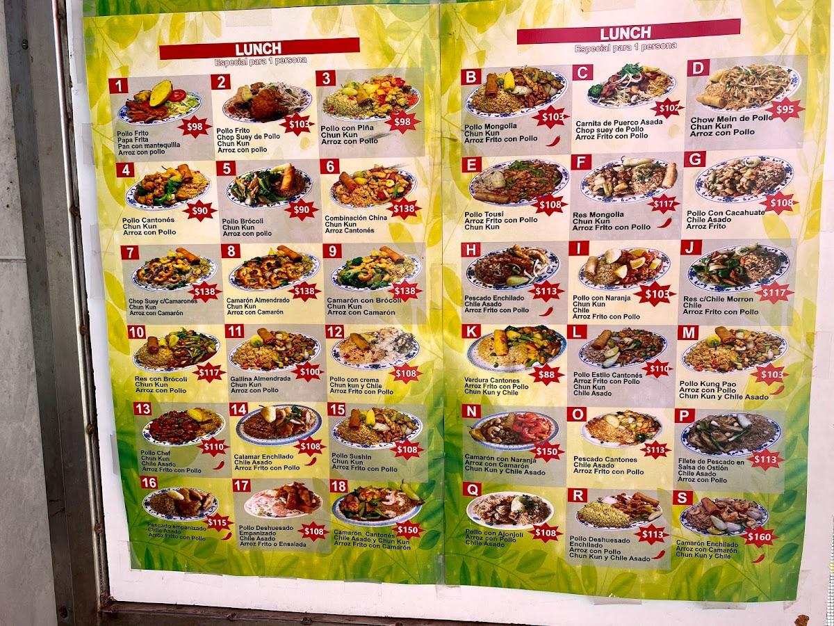 Carta del restaurante Gran Chef, Tijuana